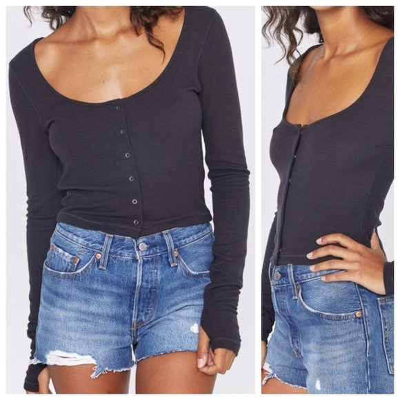 Spiritual Gangster | Tops | Spiritual Gangster Grey Henley Snap Button ...